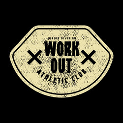 Workout typographic emblem for sticker and t-shirt