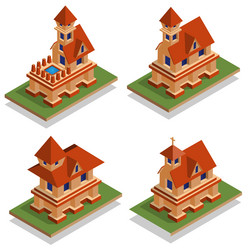 A set of medieval houses Royalty Free Vector Image
