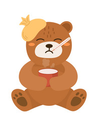 Bear with headache Royalty Free Vector Image - VectorStock