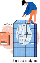 Big data analytics process of analyzing complex Vector Image