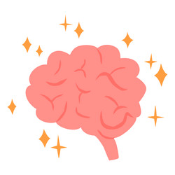 Brain with butterflies flat Royalty Free Vector Image