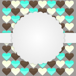 Brown card template with many hearts Royalty Free Vector