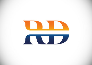 Initial monogram letter r d logo design template Vector Image