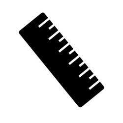 Ruler silhouette icon with scale or stationery Vector Image