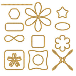 Nautical rope elements set Royalty Free Vector Image