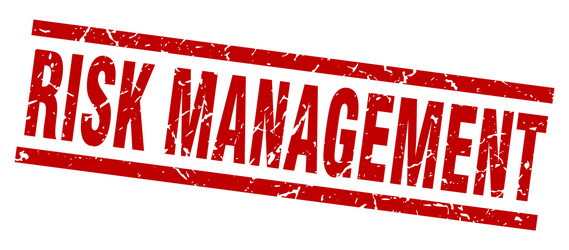 Risk management square stamp Royalty Free Vector Image