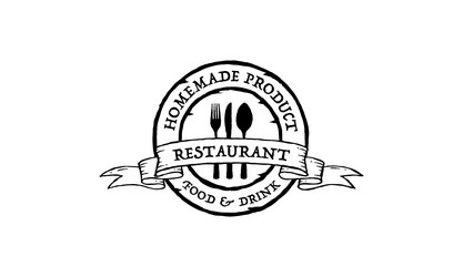 Kitchen logo design vintage menu Royalty Free Vector Image