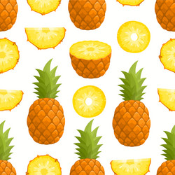 Pattern with cartoon pineapple isolated Royalty Free Vector