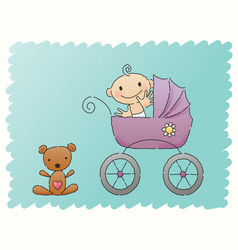 Pink pram Royalty Free Vector Image - VectorStock
