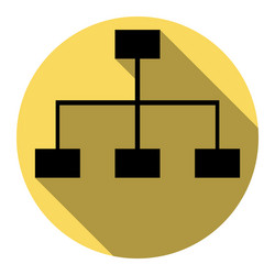 Site map sign flat black icon in white Royalty Free Vector