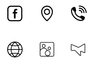 Stylized social media icons in line art including Vector Image