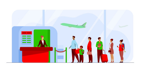Airport queue Royalty Free Vector Image - VectorStock