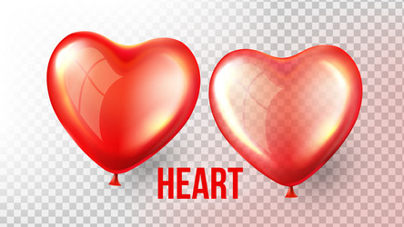 Heart balloon transparent 3d realistic Royalty Free Vector