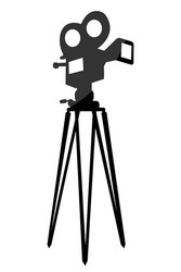 Cinema movie camera side view template Royalty Free Vector