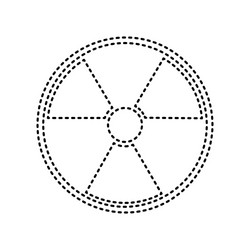 Radiation round sign black dotted icon Royalty Free Vector