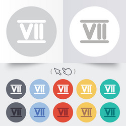 Roman numeral seven icon number sign Royalty Free Vector