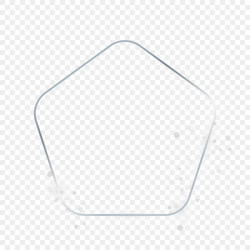 Silver glowing rounded pentagon shape frame Vector Image