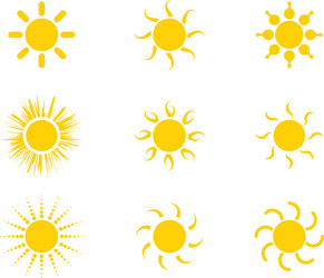 Yellow sun icon seamless pattern Royalty Free Vector Image