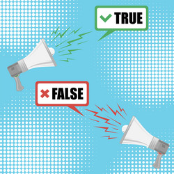 Fact check with myths vs facts news for thorough Vector Image