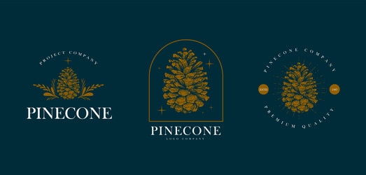 Pine cone logo design Royalty Free Vector Image