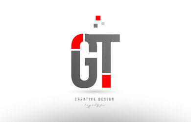 Pink gradient gt g t alphabet letter logo Vector Image