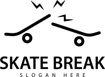 Skateboard break logo design icon Royalty Free Vector Image