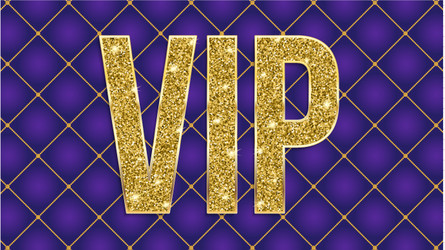 Vip golden letters with glitter on abstract Vector Image