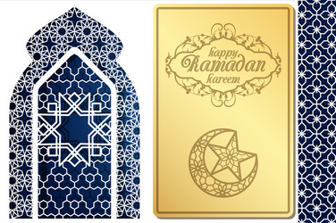 Arabic style greeting card design for laser Vector Image
