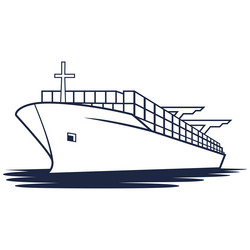 Cargo ship clipart container outline art Vector Image