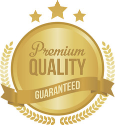 Premium quality guaranteed golden label Royalty Free Vector