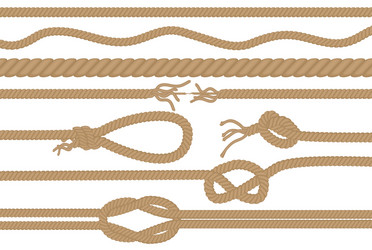 Broken rope with knot Royalty Free Vector Image