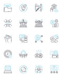 Corporation linear icons set incorporation Vector Image