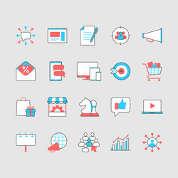 Product management simple color icons editable Vector Image