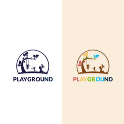 Playground logo playgroup preschool kindergarten Vector Image
