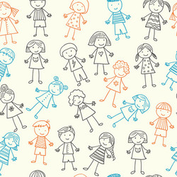 Seamless pattern with kids Royalty Free Vector Image