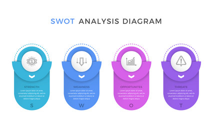 Swot analysis diagram template Royalty Free Vector Image