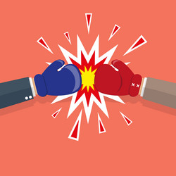 Conflict lightnings two people are angry Vector Image
