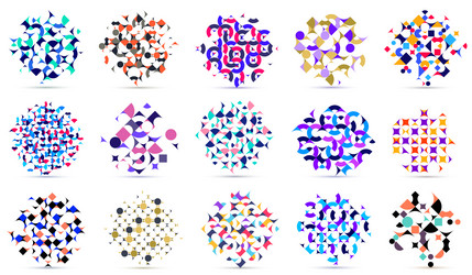 Geometric design covers set colorful modular Vector Image