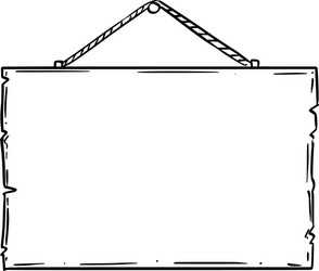 Doodle drawing four empty or blank wooden sign Vector Image