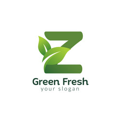 Z letter leaf logo icon download Royalty Free Vector Image