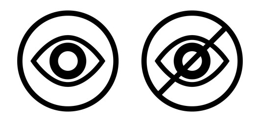 Eye and hidden eye icon set Royalty Free Vector Image