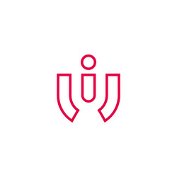 Letter iu ui simple geometric cute logo Royalty Free Vector