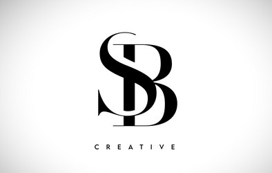 Sb letter logo design with serif typography font Vector Image