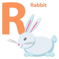 Letter r for rabbit cartoon alphabet for children Vector Image