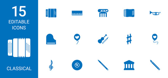 Classical icons Royalty Free Vector Image - VectorStock