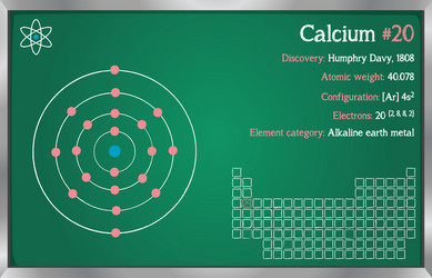 Infographic of the element calcium Royalty Free Vector Image