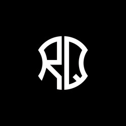 R q letter logo abstract design on black color Vector Image