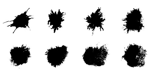 Ink splatter set paint brush spatter stain Vector Image
