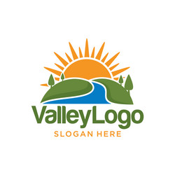 Valley logo design template Royalty Free Vector Image
