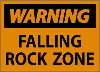 Warning sign rock slide area Royalty Free Vector Image